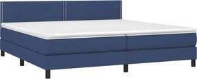 Box spring postel s matrací a LED modrá 200x200 cm textil 3133107