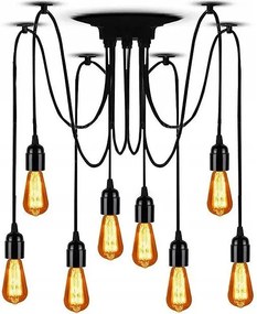 Toolight - Stropní lampa Spider 8xE27, černá, OSW-00018