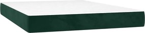 Box spring postel s matrací tmavě zelená 140x200 cm samet 3143148