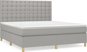 Box spring postel s matrací světle šedá 180 x 200 cm textil 3142673