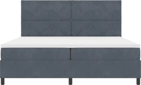 Postel s boxspringem s čelo Tmavě šedá 200 x 200 cm samet 3339921