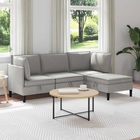 Sada nábytku do obývacího pokoje 4 ks Světle šedá Textil 3413800