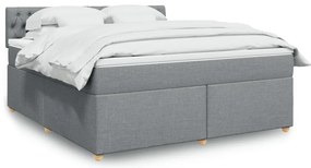 Box spring postel s matrací světle šedá 180 x 200 cm textil 3289066