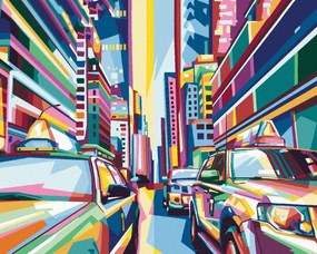 zuty zuty - malování podle čísel - barevné město new york, 80x100 cm, plátno