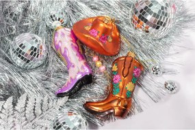 Skleněná vánoční ozdoba 7 cm Cowboy Boot – Sass &amp; Belle