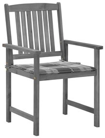 Zahradní židle s poduškami 4 ks šedé masivní akáciové dřevo,  3061250