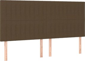 Box spring postel s matrací tmavě hnědá 200x200 cm textil 3136784