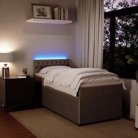 Box spring postel s matrací světle šedá 90x200 cm samet 3289944