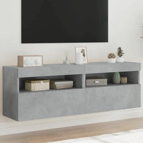 Nástěnné TV skříňky s LED 2 ks betonově šedé 60 x 30 x 40 cm - Default Title