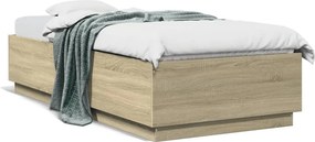 Rám postele s LED osvětlením dub sonoma 100 x 200 cm kompozit 3209627