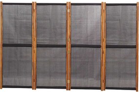 4dílný paraván černý 280 x 180 cm 319180