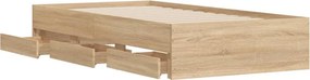 Rám postele se zásuvkami dub sonoma 100x200 cm kompozitní dřevo 3207289
