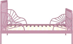 Prodloužitelný rám postele růžový kov 80 x 130/200 cm 324743