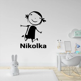 Živá Zeď Samolepka na zeď Holčička se jménem Barva: černá