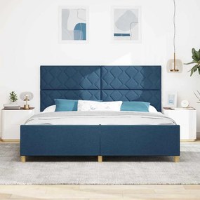 Rám postele s čelo Modrá 200 x 200 cm textil 3344836