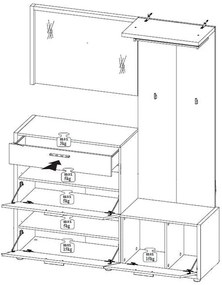 Předsíňová stěna Turin