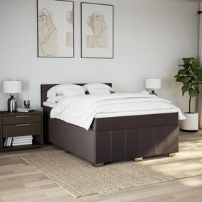 Box spring postel s matrací tmavě hnědá 140x200 cm textil 3289387