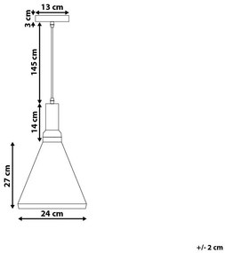 Závěsná lampa černo-zlatá MACKENZIE Beliani