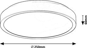 Rabalux Bílé stropní LED svítidlo Samira kulaté 250mm 18W IP44 71257