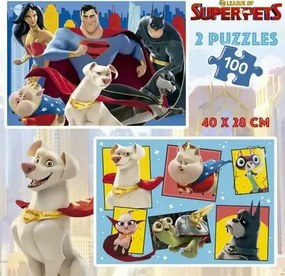 EDUCA Puzzle DC Liga supermazlíčků / 2x100 dílků / od 6 let