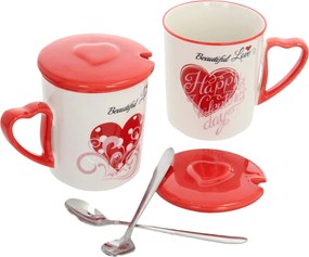Sada hrnků s víčkem  Beautiful Love I 350ml