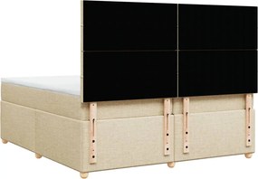 Box spring postel s matrací krémová 200x200 cm textil 3291392