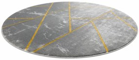 Koberec EMERALD exkluzivní 1012 kruh - glamour, marmur, geometrický šedý/zlatý