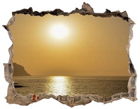 Wallmuralia Nálepka 3D díra na zeď Západ slunce moře 95x64 cm