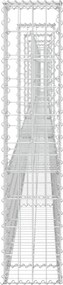 vidaXL Gabionový koš ve tvaru U se 7 sloupky železo 740 x 20 x 100 cm [151280]