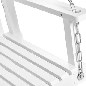Zahradní houpačka Outsunny Houpací lavice pro 2 osoby z masivního dřeva, ideální na terasu a zahradu, bílá, 117x69x60cm | Aosom.de