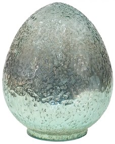 Modro-zelené dekorativní skleněné vejce – 13x13x19 cm