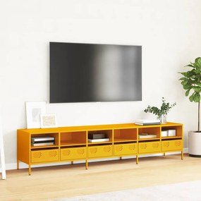 TV skříňka žlutá 202 x 39 x 43,5 cm ocel válcovaná za studena 3307158