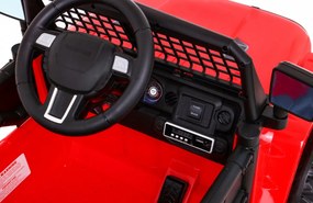 Ramiz Autíčko Jeep Dark Night na baterie pro děti červené + pomalý start + EVA kola + LED audio