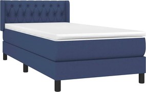 Box spring postel s matrací modrá 90x200 cm textil 3129927