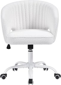 Kancelářská židle Yaheetech – bílá, 56,6 cm (šířka) × 60 cm (hloubka) × 73 cm – 83 cm (výška) (267591732083)