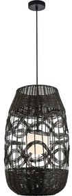 Závěsné svítidlo Arona, 1x černé ratanové stínítko, (fi 40cm), b
