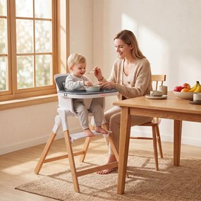Costway Vysoká stolička baby 4 v 1 dětská vysoká židle skládací – šedá