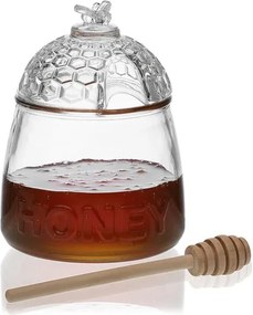 Skleněná dóza na med se lžičkou Versa Honey