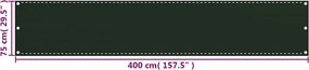 Balkonová zástěna tmavě zelená 75 x 400 cm HDPE 310969
