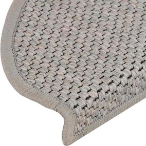 Samolepicí nášlapy na schody sisal 15 ks 65x21x4 cm stříbrné 326871