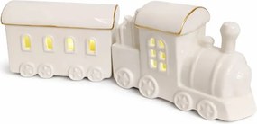 LED svítící vláček, keramický, 28,5 × 10,1 × 9,3 cm, teple bílá, 2× LR44