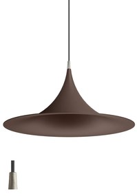 Linea LightCA025ADNEZZ Morgana, hnědé závěsné svítidlo s niklovým prvkem, 1x22W E27, průměr 47,8cm