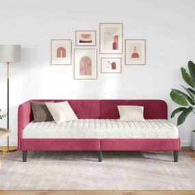 Rohový rám postele Víno Červené 80 x 200 cm samet 3394138