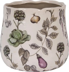 Keramický obal na květináč zelenina The Kitchen Garden L - Ø 21*19 cm