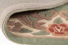 Flair Rugs koberce Ručně všívaný kusový koberec Lotus premium Green kruh - 120x120 (průměr) kruh cm