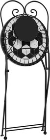 Mozaikový bistro set černý a bílý železo a keramika 3216354