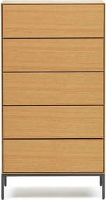 Vysoká komoda v dekoru dubu v přírodní barvě 60x114 cm Vedrana – Kave Home