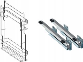 Cargo koš do skříňky na ručníky pravý 15 cm 150 chrom 2p s tlumením dovírání Rejs
