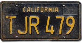 Americká SPZ California 1963 Black TJR 479