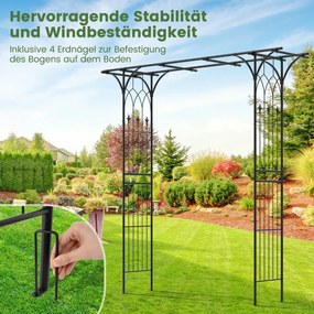 Costway Kovový Rose Arch Garden Arch pro popínavé rostliny Trellis Garden